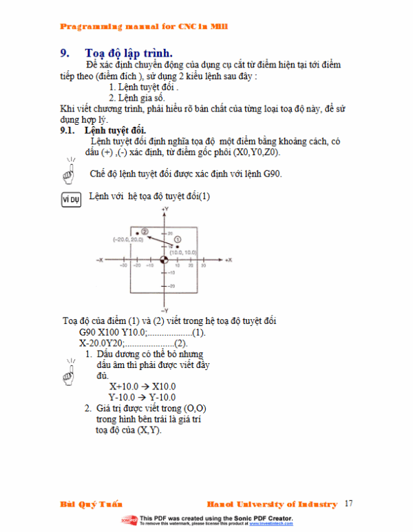 Giáo Trình CNC Cho Máy Phay - Tài Liệu Học Tập Ebooks PDF - VnTaiLieu.com